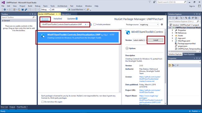 How To Create PieChart In Universal Application Development With XAML And C#