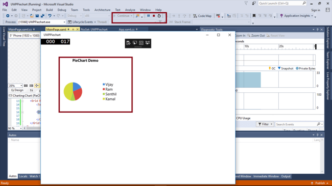 How To Create PieChart In Universal Application Development With XAML And C#