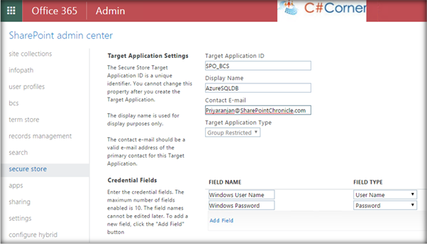 How To Create Secure Store Target Application In SharePoint Online