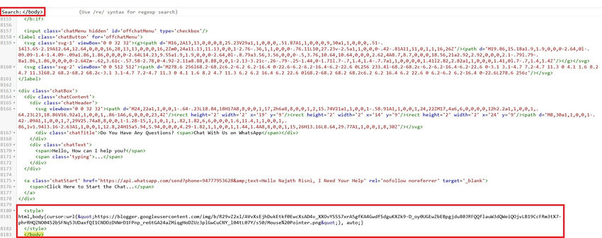 How to Customize Blogger Cursor