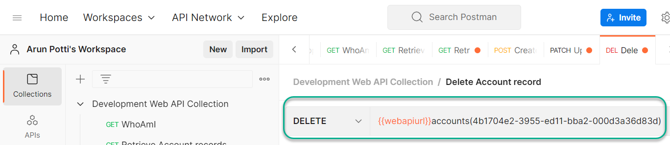 How To Delete The Table Rows In The Dataverse Environment From Postman