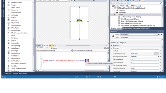 How To Zoom An Image In Universal Application Development With XAML And C#