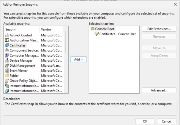 How To Generate Pfx Certificate Using Microsoft Management Console Mmc