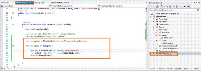 How To Make A Phone Dialer Use An Intent In Xamarin Android App Using Visual Studio 2015