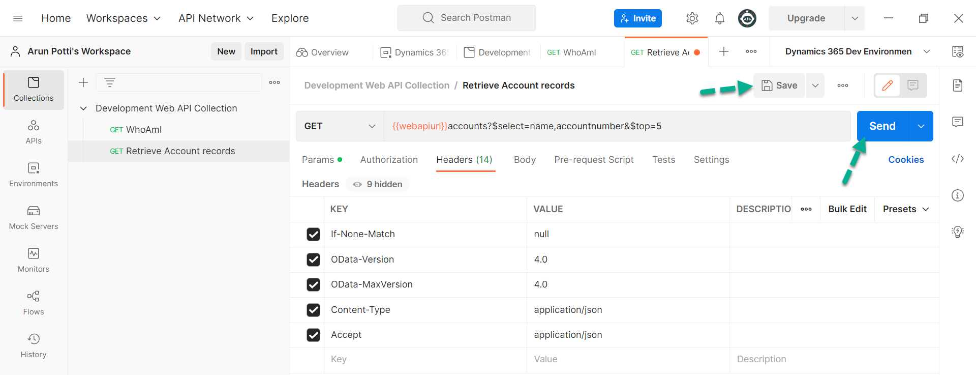 How To Retrieve Records From The Dataverse Environment In Postman