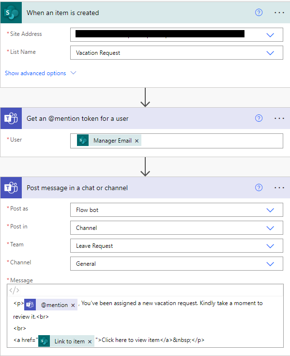 How to Send Teams Messages with Mentions/Tag a User in Power Automate?