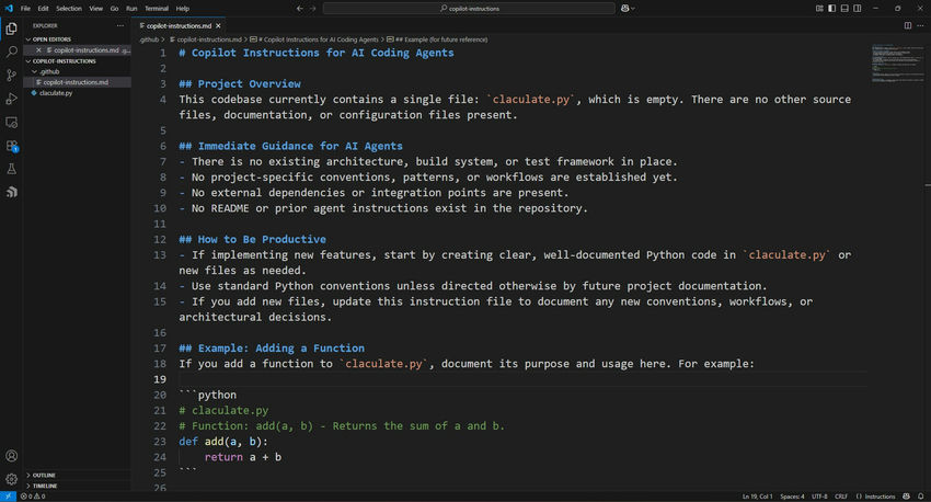 How to set custom instructions for GitHub Copilot