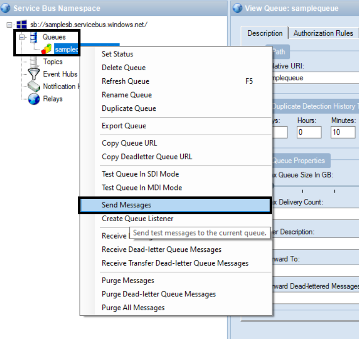How To Set Up Service Bus Queue Messages Using Service Bus Explorer