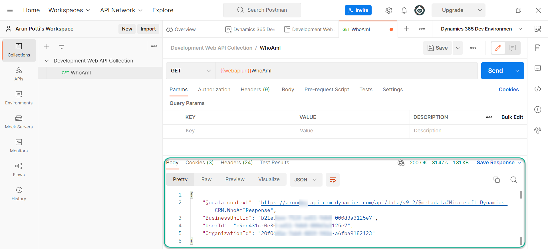 How To Setup And Connect To The Dataverse Environment In Postman