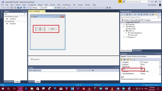 How To Switch Onoff Led Using Arduino Uno And C Form Applications
