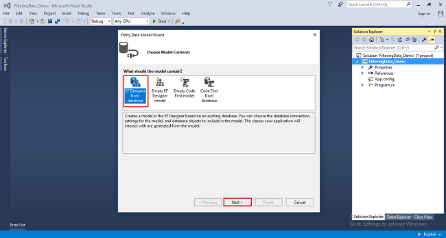 How To Use Data Filtering Operations With Database Using LINQ