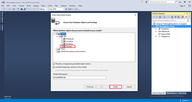 How To Use Data Filtering Operations With Database Using LINQ