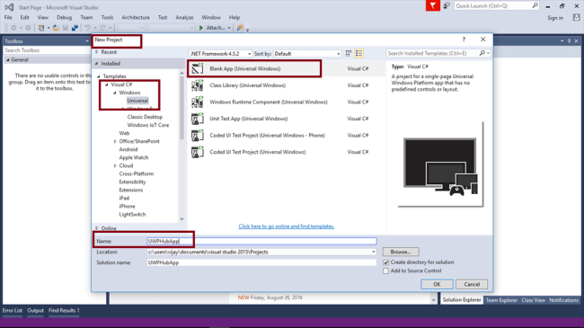 How To Use Hub Control In Universal Application Development With Xaml And C