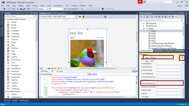 How To Use Hub Control In Universal Application Development With Xaml And C