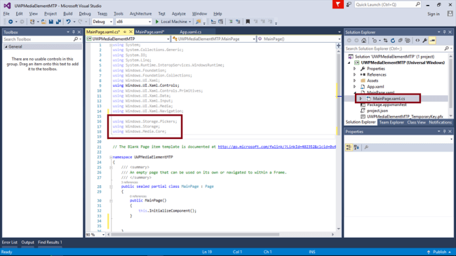 How To Use Media Element Control To Open A Media File In Universal Application Development With ...