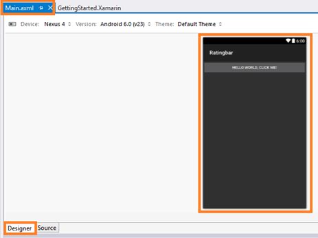 How To Use RatingBar In Xamarin Android App Using Visual Studio 2015