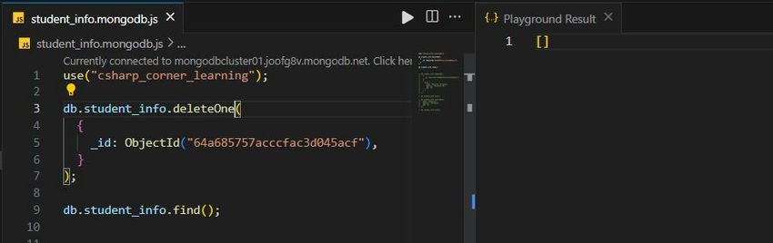 How to work with the MongoDB in VS-Code?
