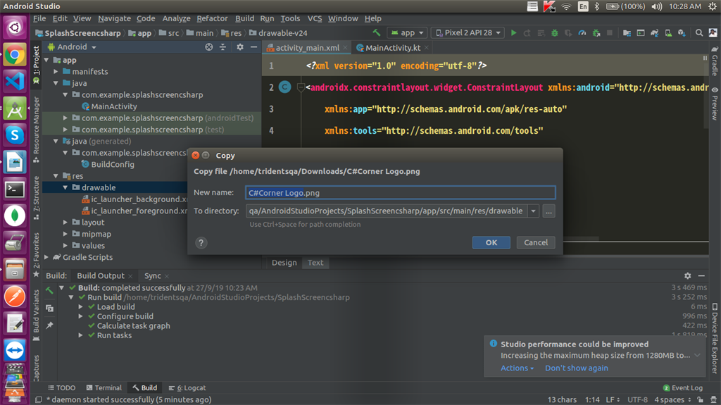 How To Create Splash Screen Using Kotlin In Android Studio