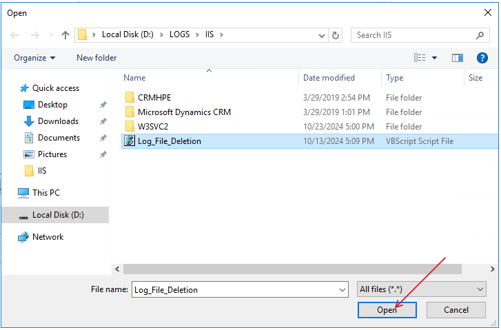 Remove IIS Log Files (2) --- Automation by Windows Task Scheduler