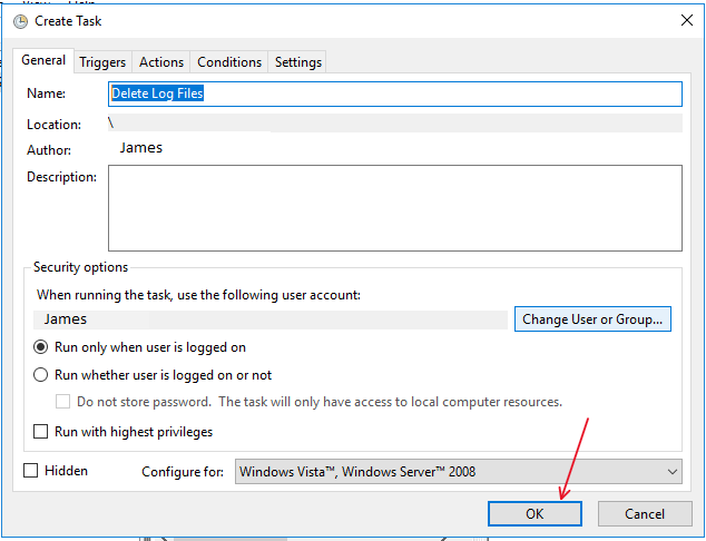 Remove IIS Log Files (2) --- Automation by Windows Task Scheduler
