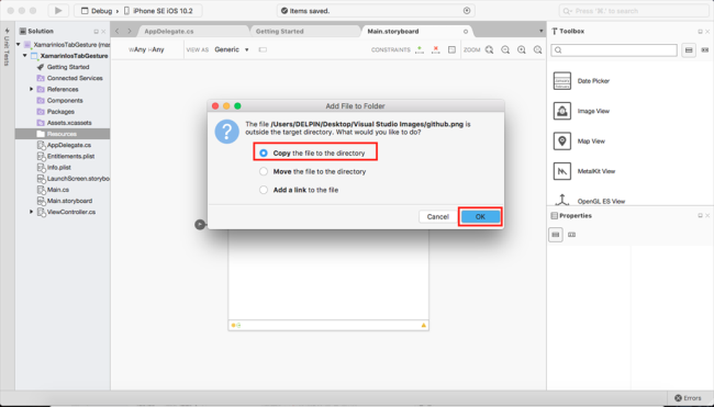 Image Tap Gesture Recognizer In Xamarin iOS