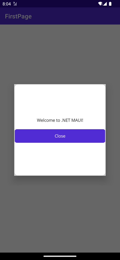Implementation of .Net MAUI Community Toolkit Popup