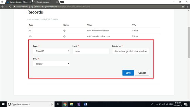 Implementing A Custom Domain Understanding Blob Storage Part Seven