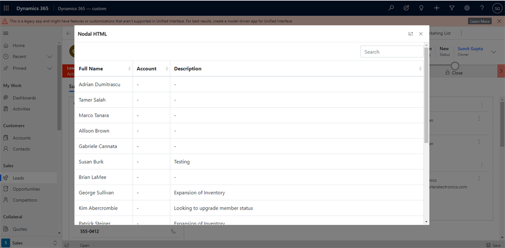 Implementing HTML MODAL In Dynamics CRM