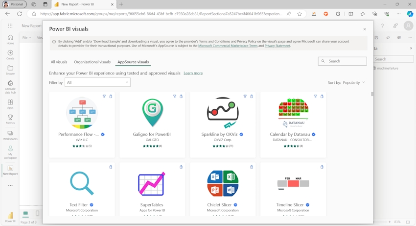 Import Power BI Visual from AppSource to Your Workspace