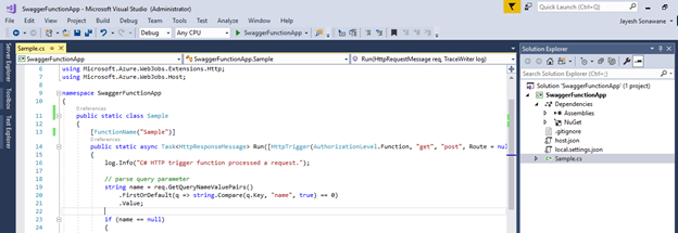 Importing Azure Function Swagger JSON In Azure API Management