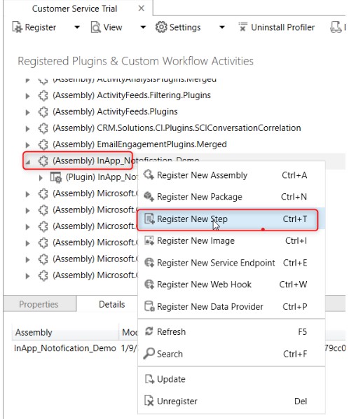 In-App Notifications within Dynamics 365 Customer Service Workspace