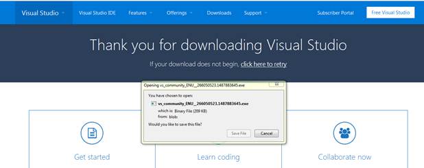 Installation Steps For Visual Studio Community Edition 2015
