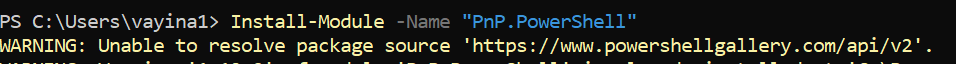 Installing PnP PowerShell 2.x On Windows 10