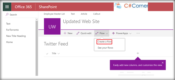 Integrate Twitter Feeds With SharePoint List Using Microsoft Flow