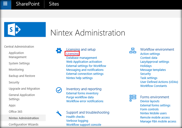Integrating Nintex Workflow 2016 With Sharepoint Server 2016