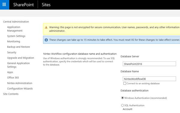 Integrating Nintex Workflow 2016 With Sharepoint Server 2016