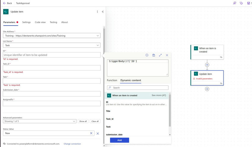 Integrating SharePoint with Power Automate for Status Updates