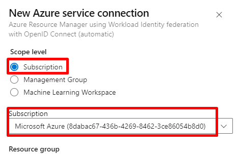 Integrating the Azure Subscription on the Azure DevOps