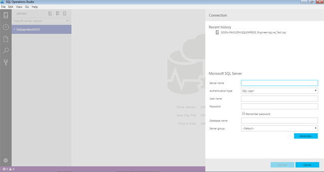 Introduction To SQL Operations Studio And Connecting It With SQL Server