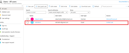 Invite Guest User in Azure Active Directory