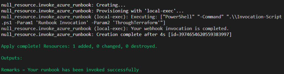 Invoke An Azure Runbook Using Terraform