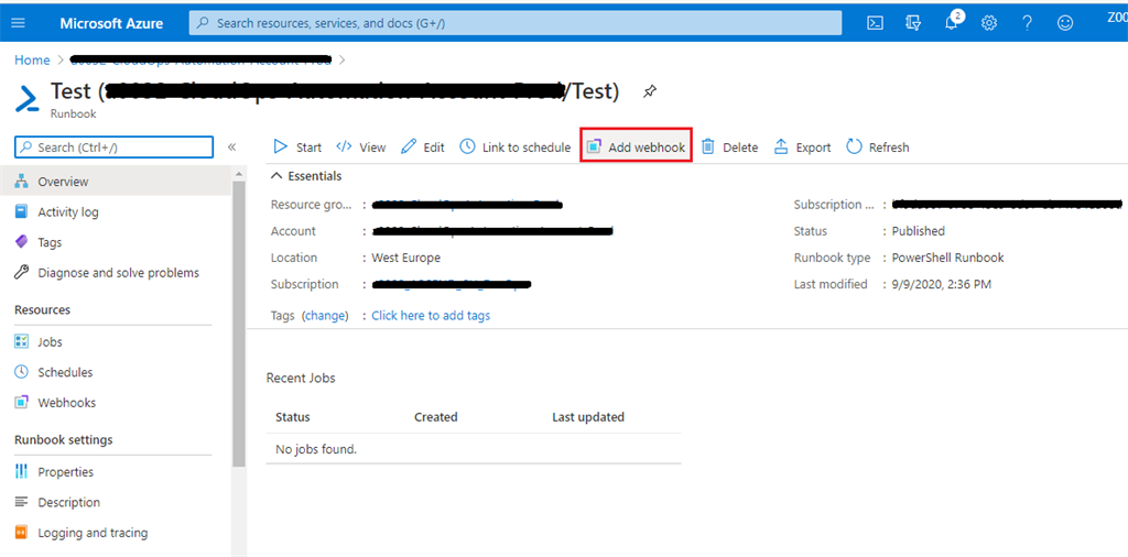 Invoke An Azure Runbook Using Terraform
