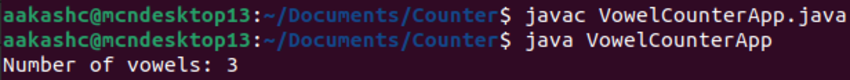 Java Program For Counting The Number Of Vowels In A String