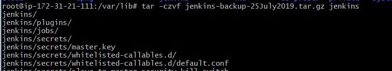 Jenkins Server Backup Using Command Line