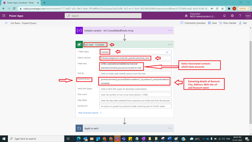 List Rows Based On Expand Query In Power Automate