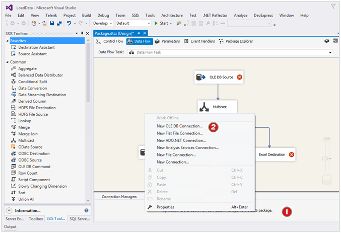 Load Database Records To Another Table And Excel Sheet Using Ssis