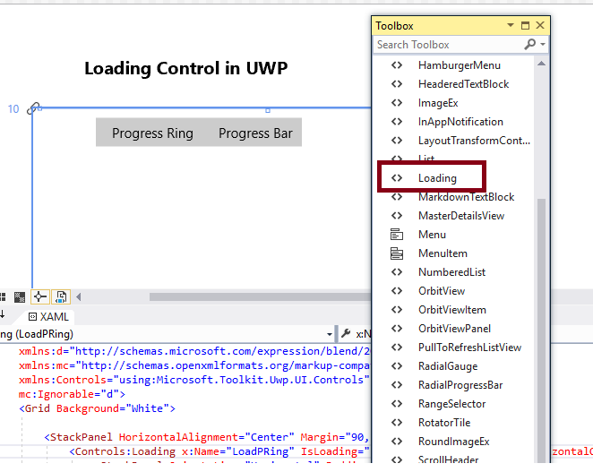 Loading Control In UWP
