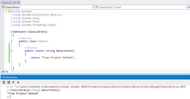 Look At C# Interactive Window In VS 2015