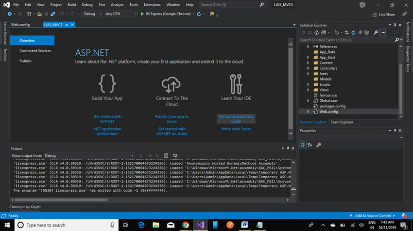 Luisai Integration With Cnet And Mvc Using Net Framework