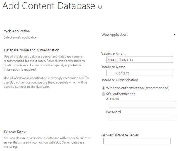 Manage Content Database In SharePoint 2013 Central Administration